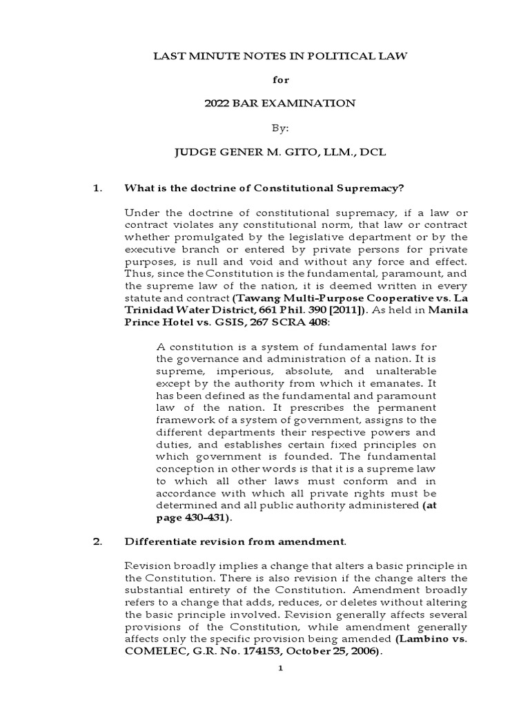 2022 Judge Gito's LMT in Political Law | PDF | Territorial Waters ...