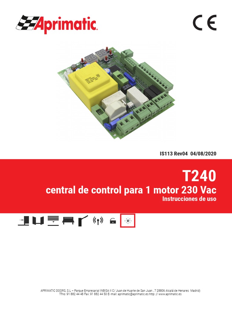 Manual de Instalación APRIMATIC T 240 | PDF | Ingenieria Eléctrica ...