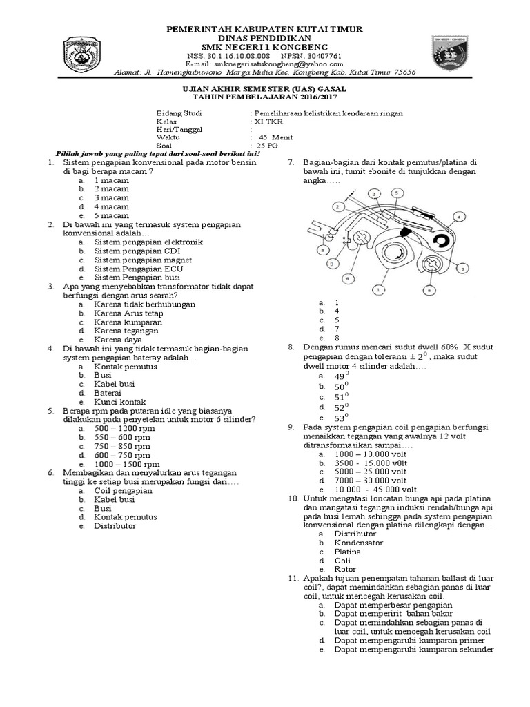 Soal UAS S. Kelistrikan XI TKR | PDF