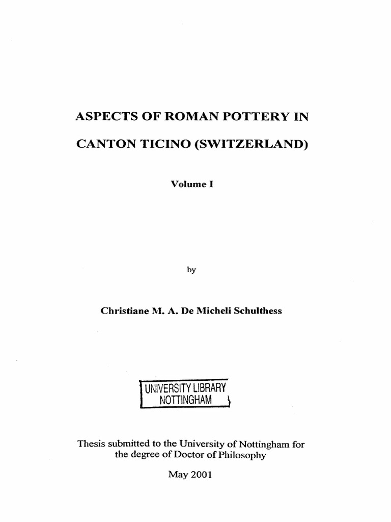 Roman Pottery in Canton Ticino | PDF | Pottery | Glacier