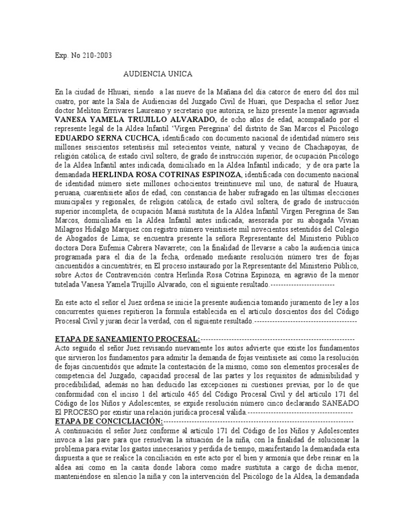Audiencia de Contravención | PDF | Ley procesal | Demanda judicial