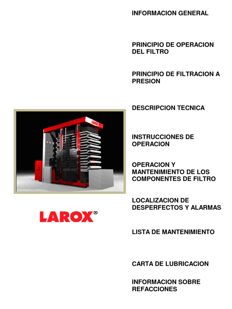 Manual Operación Larox | PDF