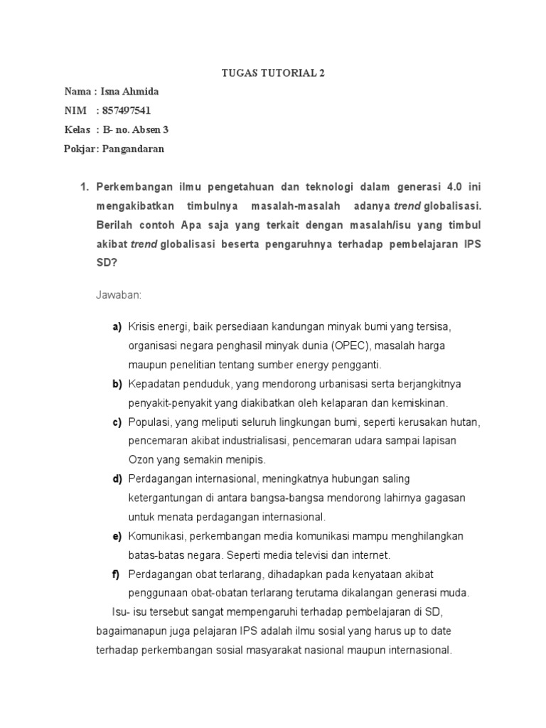 Tugas Tutorial 2 Ips | PDF