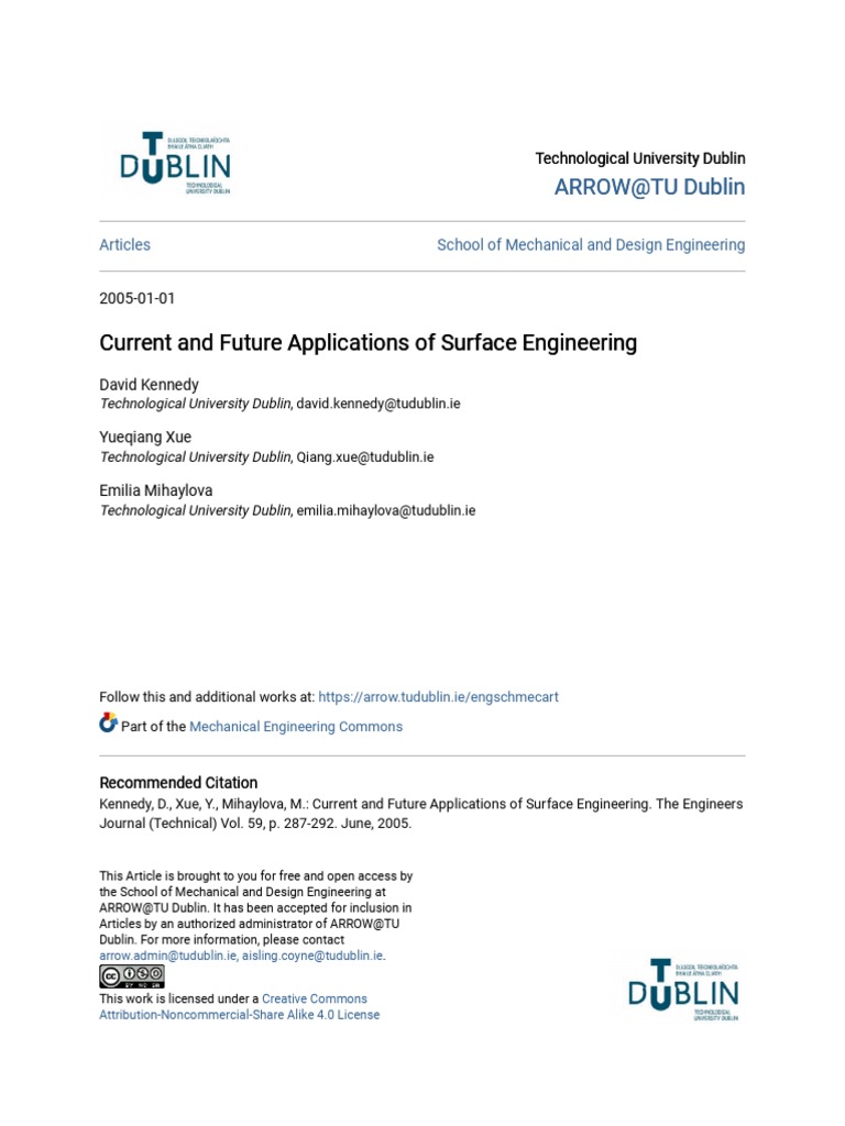 Current and Future Applications of Surface Engineering | PDF | Wear ...