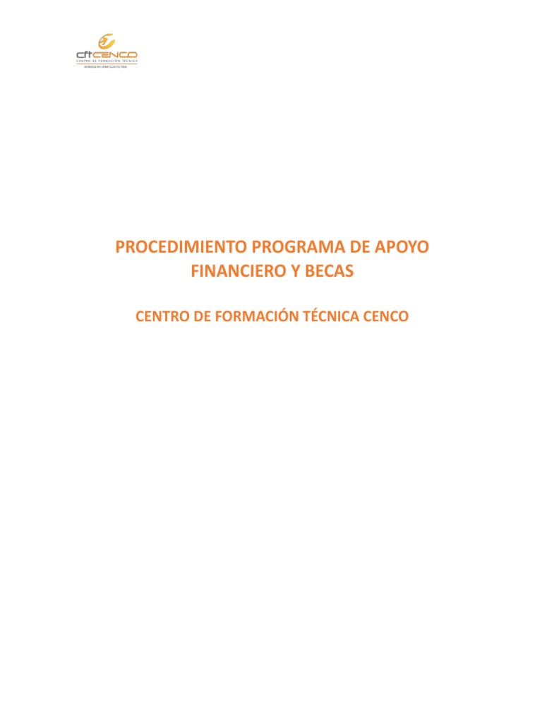 Procedimiento Programa Apoyo Financiero y Becas CFT Cenco 01.12.2021 | PDF | Economias