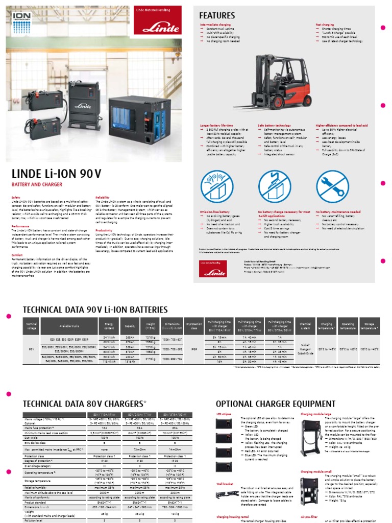 Linde Li - ION 90V EN | PDF | Battery Charger | Lithium Ion Battery