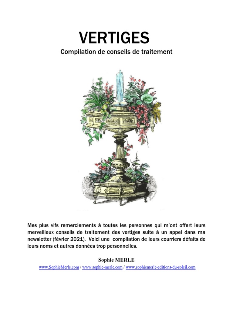 Conseils pour traiter les vertiges | PDF | vertige | Sciences de la santé