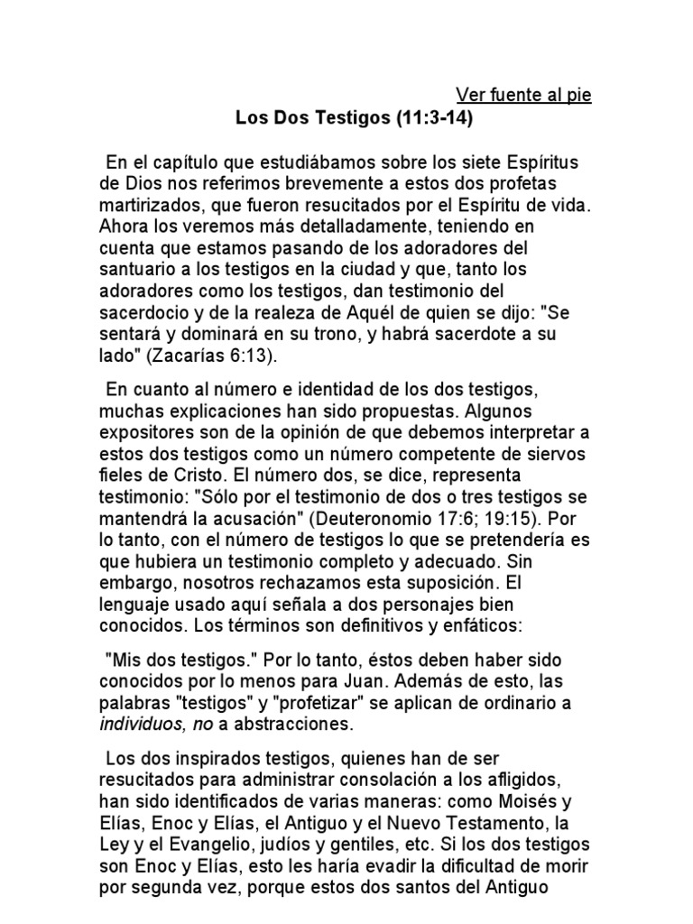 Los Dos Testigos | PDF | Espíritu | Profeta
