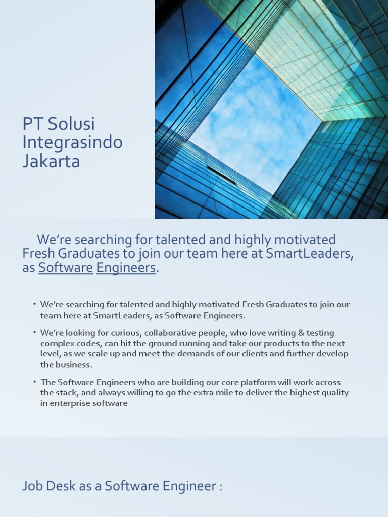 PT Solusi Integrasindo Jakarta Software Engineer Job | PDF