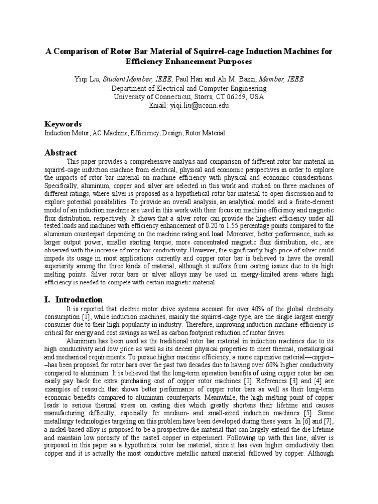 Rotor Bar Material | PDF | Electric Motor | Copper