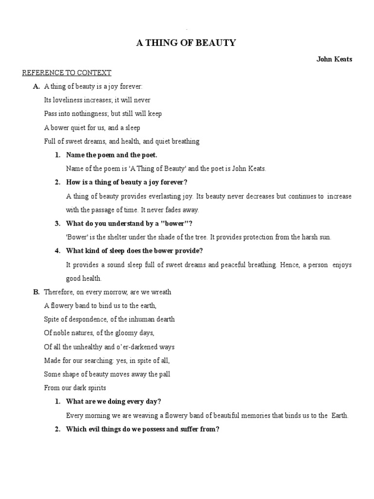 A Thing of Beauty | PDF