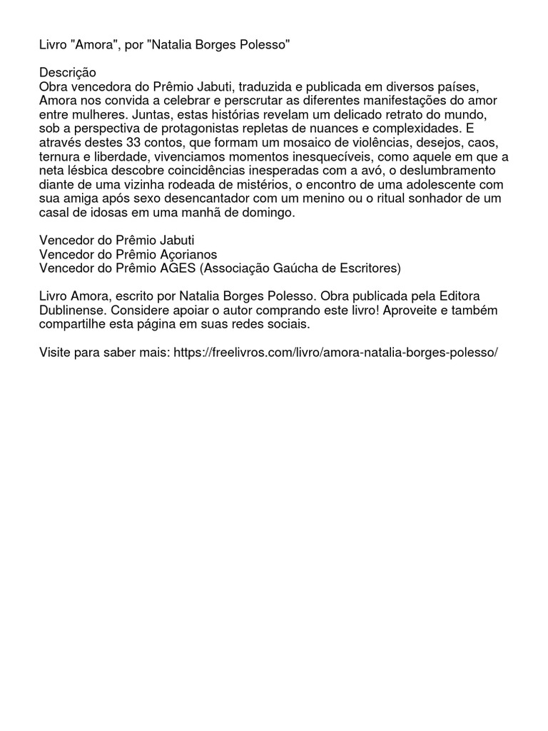Amora – Natalia Borges Polesso | PDF