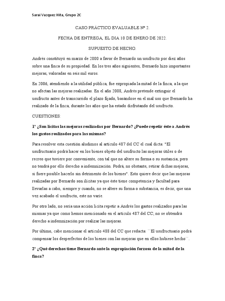 Caso Práctico Evaluable #2 | PDF | Dominio eminente | Propiedad