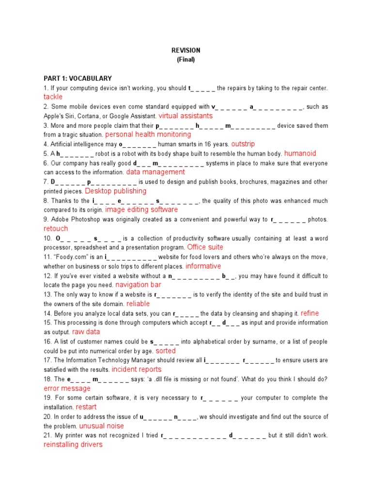 Document Revision: Vocabulary, Grammar, and Title Guidelines for ...