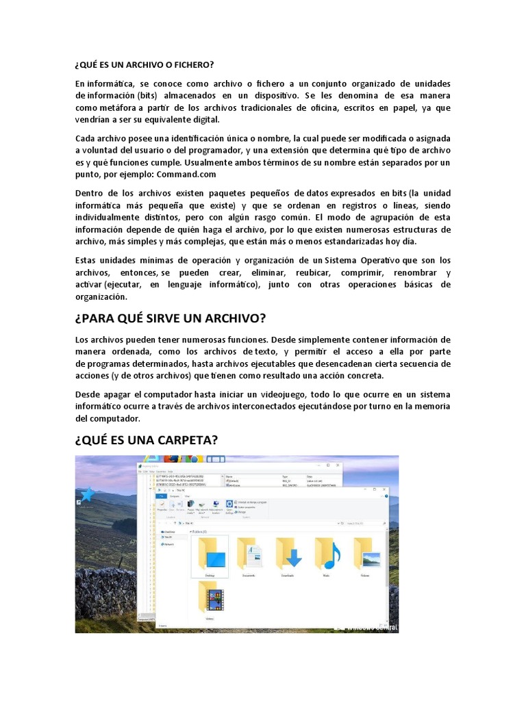 Qué Es Un Archivo o Fichero | PDF | Archivo de computadora | Informática