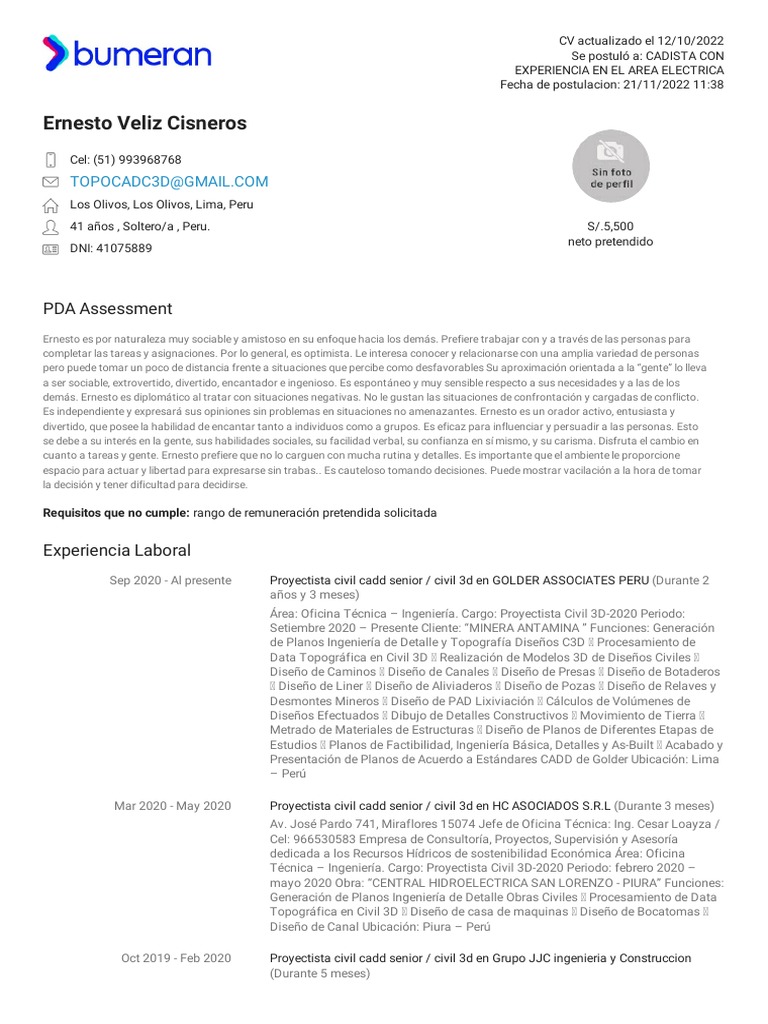 Ernesto Veliz Cisneros | PDF