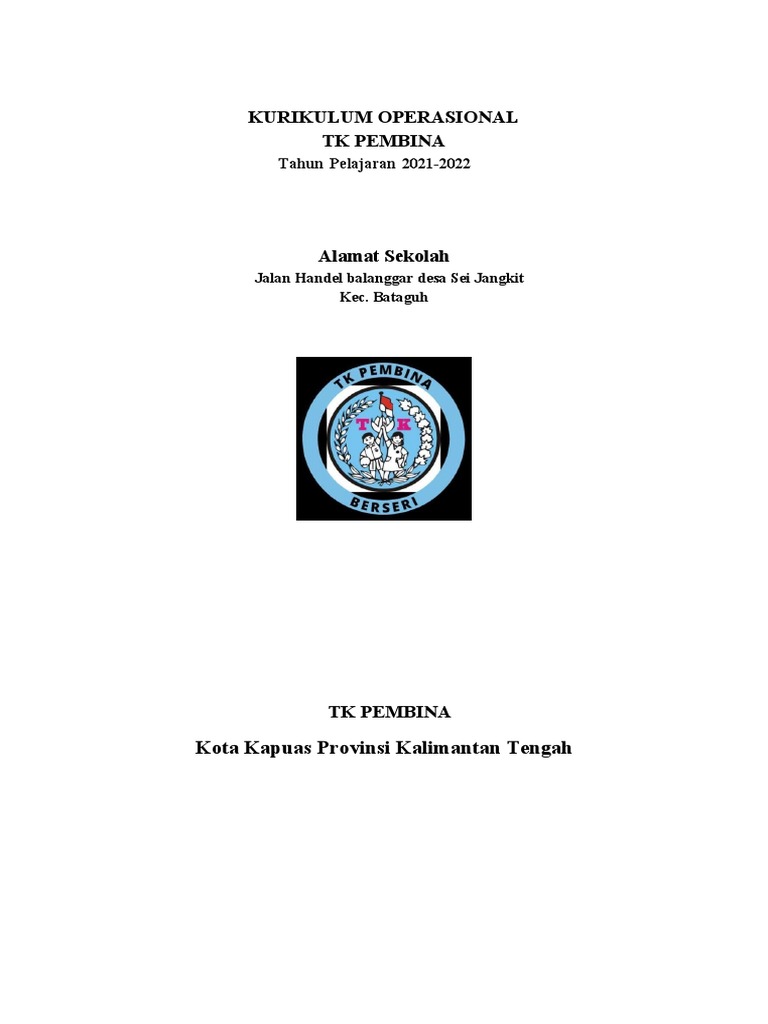 A. Kurikulum Operasional Di TK PEMBINA | PDF