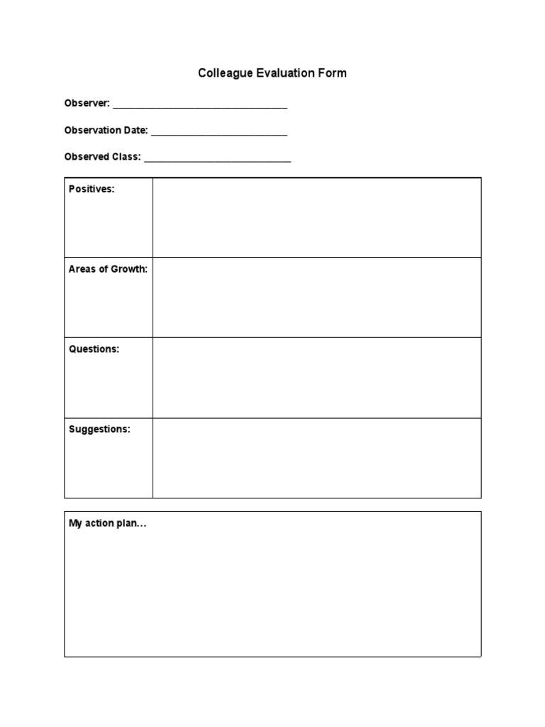 Colleague Evaluation Form | PDF