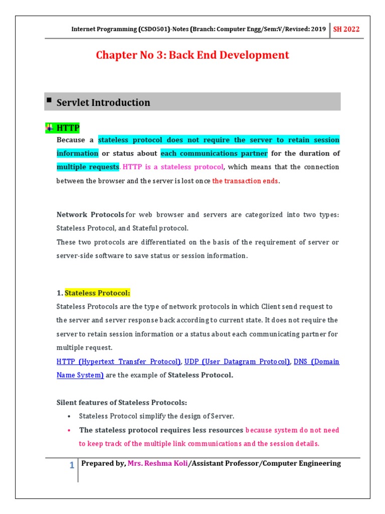 IP - Chapter No 3-JSP and Sevlets-Notes-SH 2022-Prepared by Reshma Koli ... IP - Chapter No 3-JSP and Sevlets-Notes-SH 2022-Prepared by Reshma Koli ...