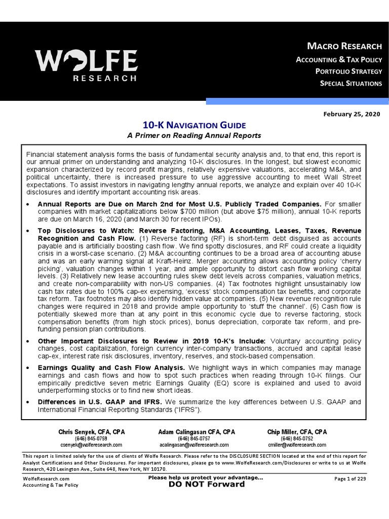 A Primer On Reading Annual Reports | PDF | Form 10 K | Valuation (Finance)
