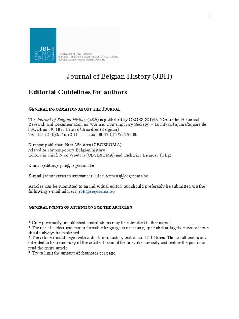 JBH Author Guidelines - Vdef | PDF