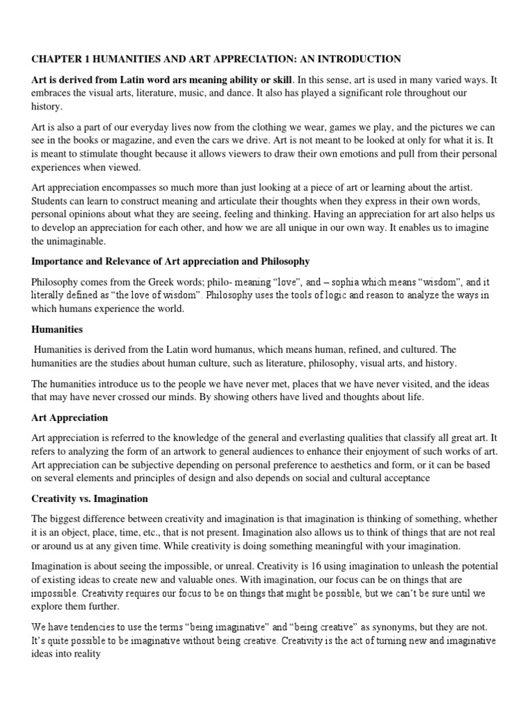 Introduction to Humanities and Art | PDF | The Arts | Fine Art