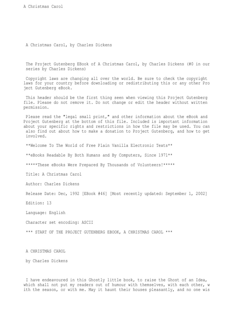 A Christmas Carol | PDF | Ebenezer Scrooge | Project Gutenberg