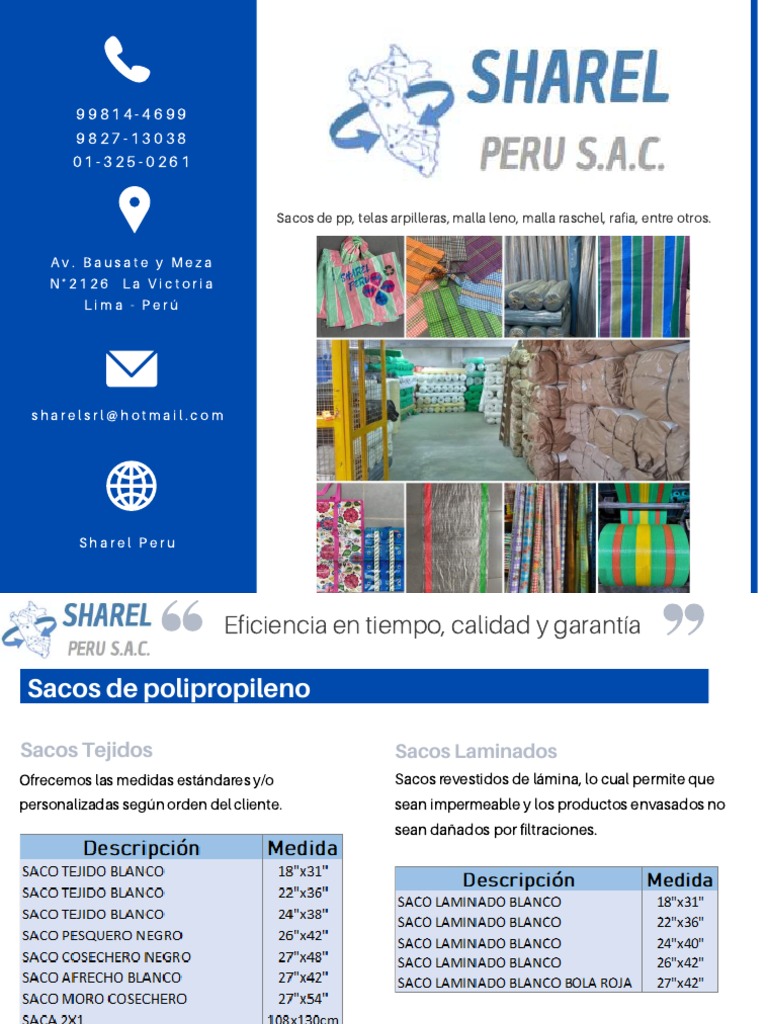 Catálogo Sharel Perú-Comprimido | PDF