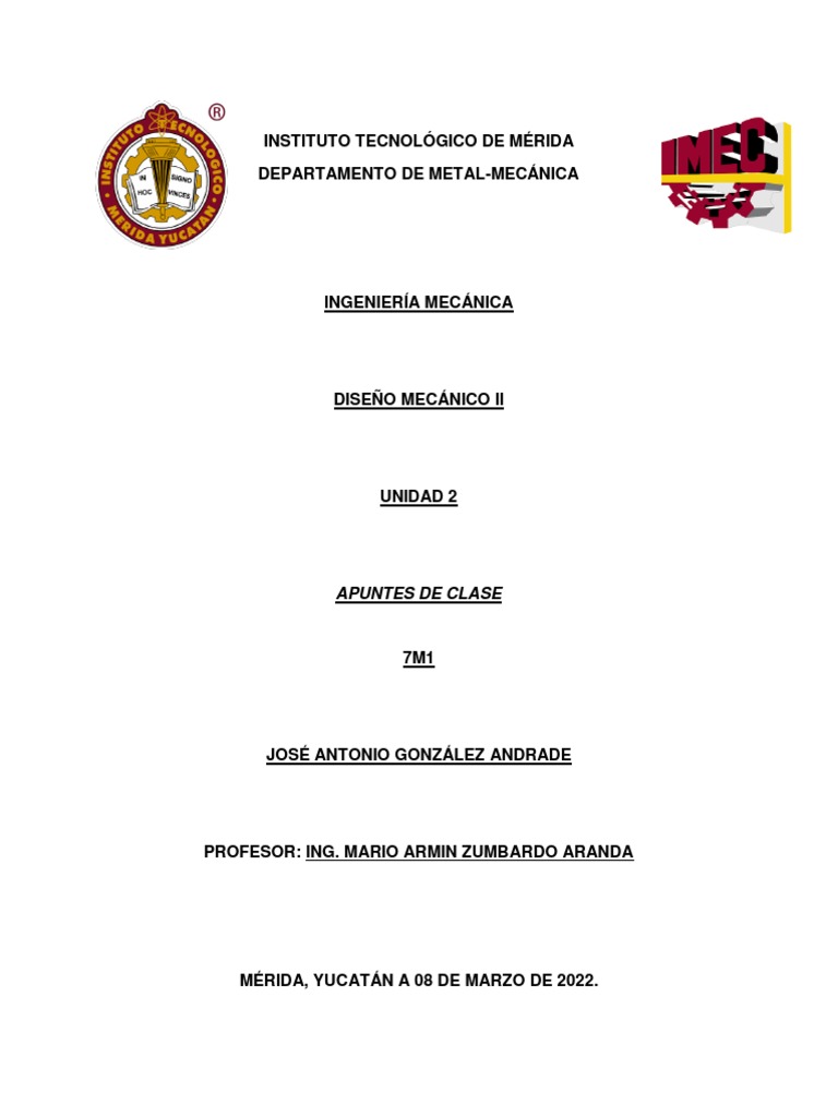 11 7M1 Apuntes de Clase | PDF | Tornillo | Sector secundario de la economía