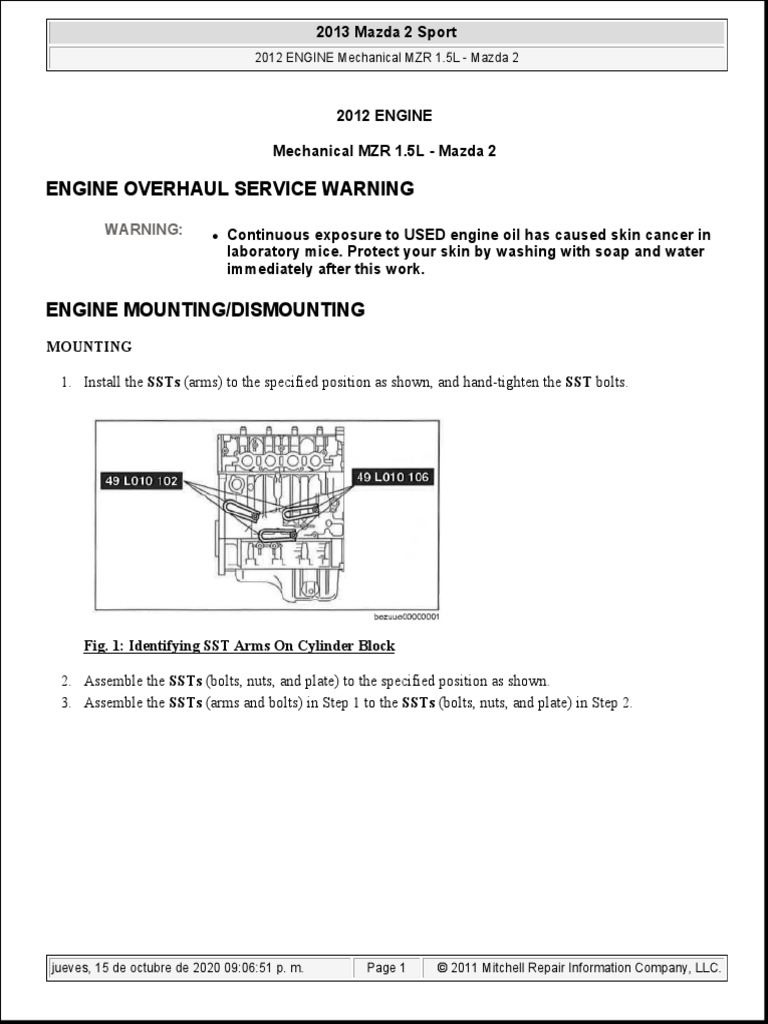 Manual de Motor Mazda 2 | Download Free PDF | Piston | Engineering ...