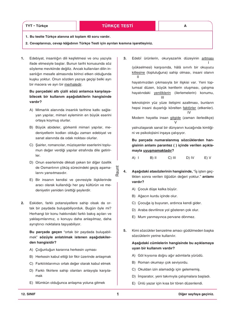 EBA TYT 4.deneme | PDF