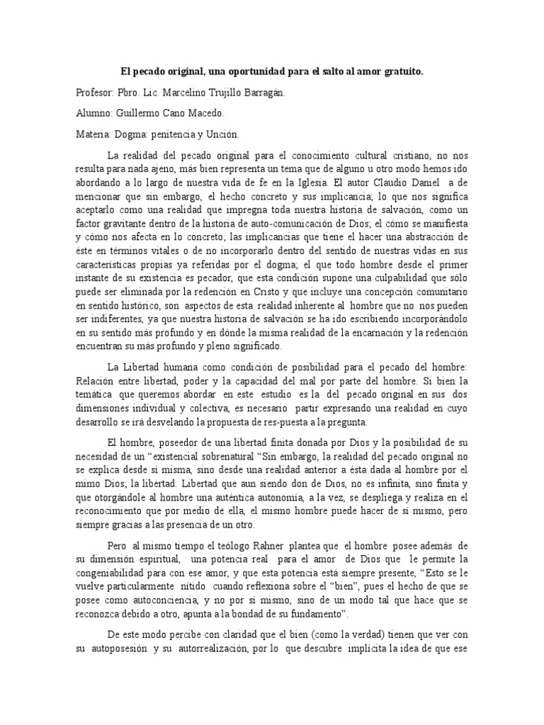 El Pecado Original | PDF | Pecado | Mal