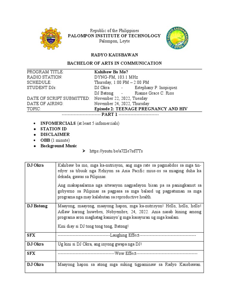 Example Radio Script | PDF