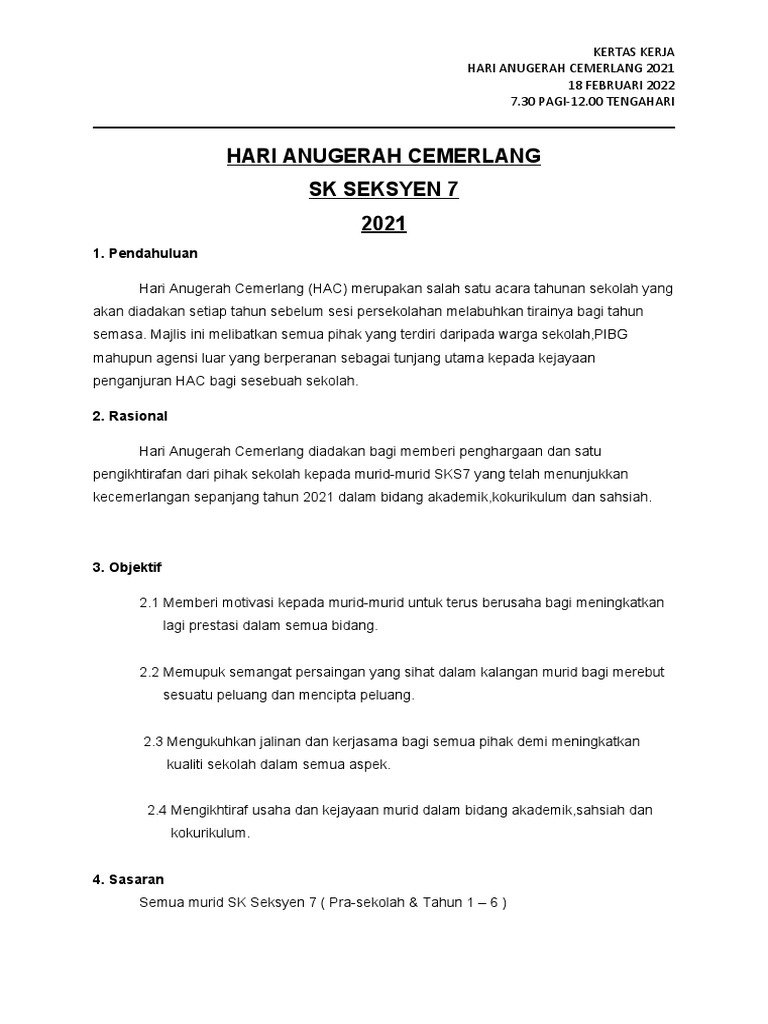 Senarai JWTN Kuasa HAC 2021 SESI PAGI | PDF