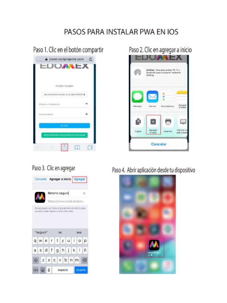 Instalacion PWA en IOS Reducido | PDF