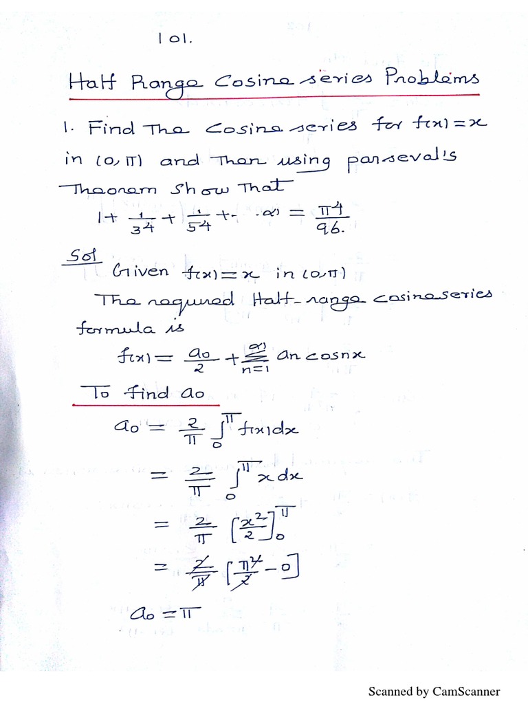 Half Range Cosine Problems | PDF