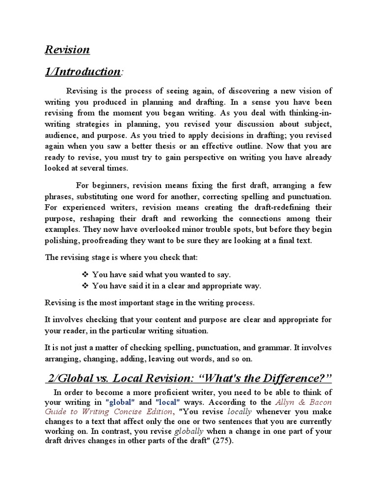 Revising | PDF | Proofreading | Essays