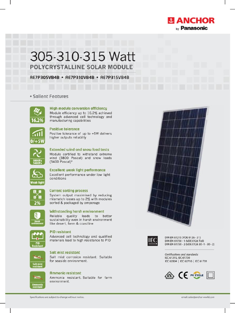 Panasonic Solar Panel | PDF