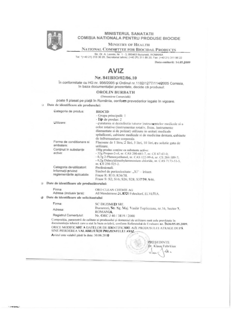 Orolin Burbath Aviz Prelungirw 2024 | PDF