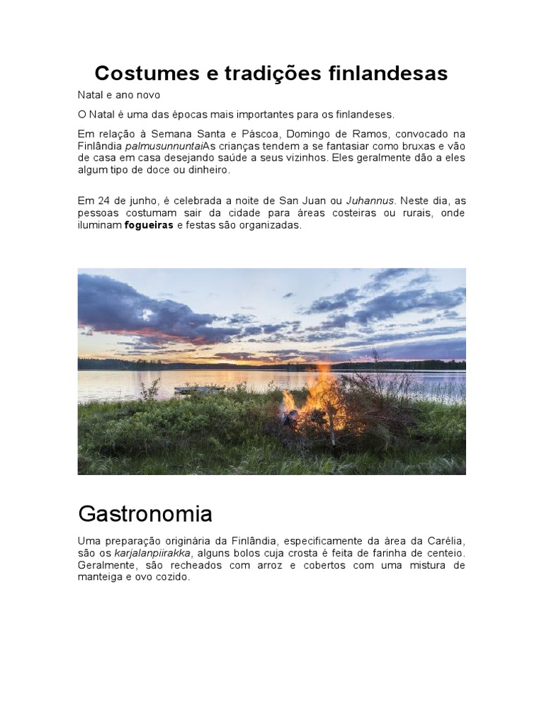 Costumes e Tradições Finlandesas | PDF