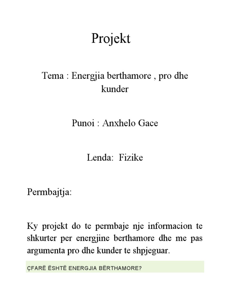 Projekt I Fizikes | PDF