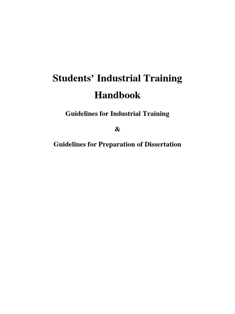 Industrial Training Handbook | PDF | Apprenticeship | Undergraduate ...