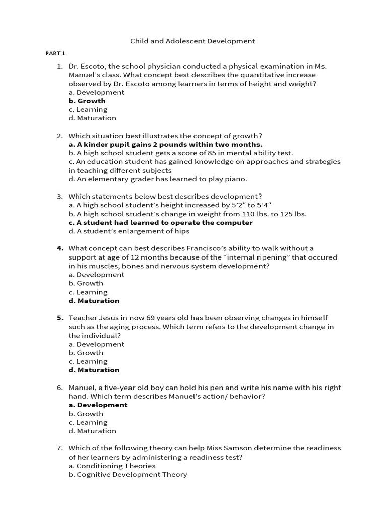 Child and Adolescent Development | PDF | Developmental Psychology ...