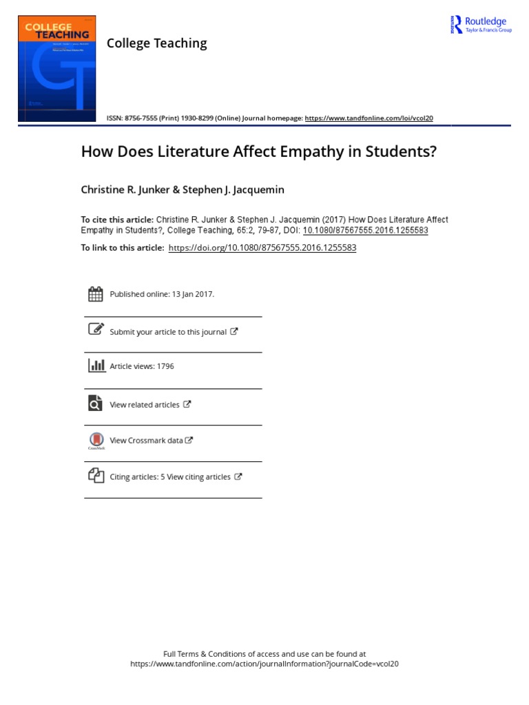 How Does Literature Affect Empathy in Students | PDF | Empathy ...