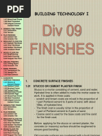Division 9 Finishes Overview | PDF | Plaster | Drywall