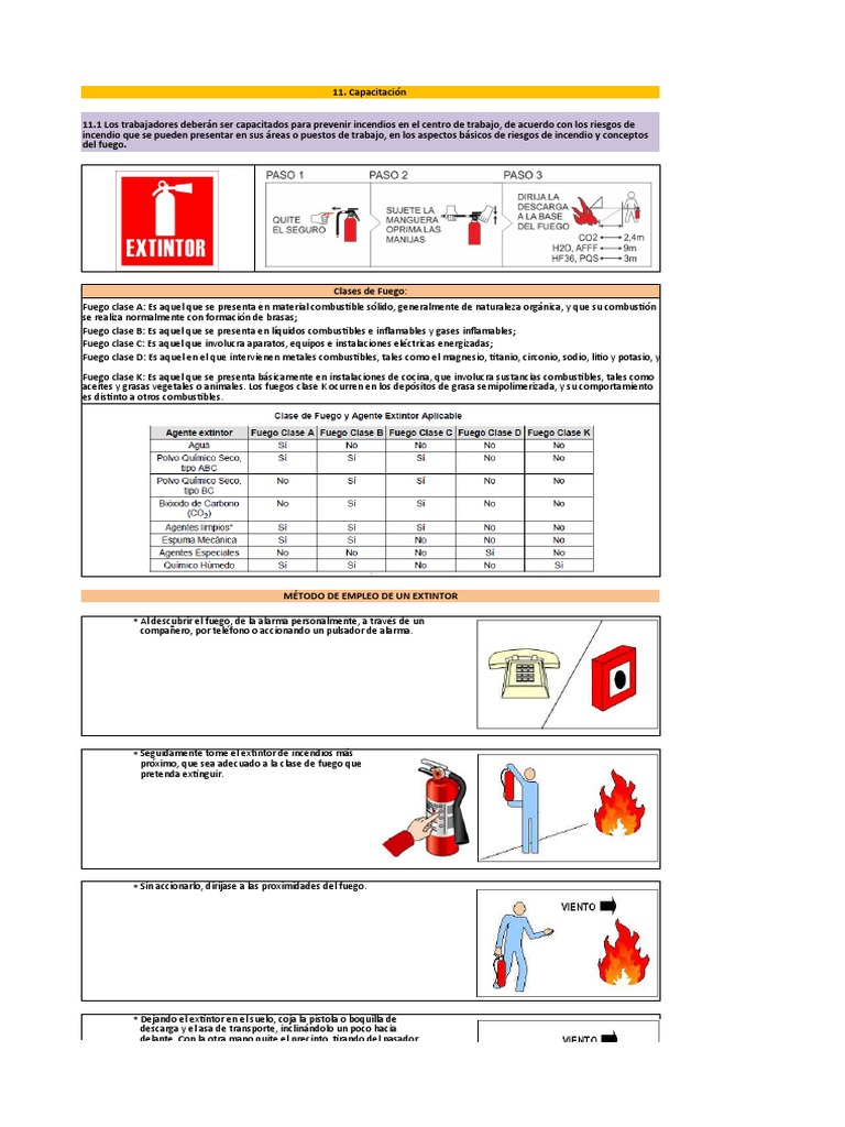 Programa de Capacitacion Teorico - Nom-002-Stps-2010 | PDF | Primeros auxilios | Incendios