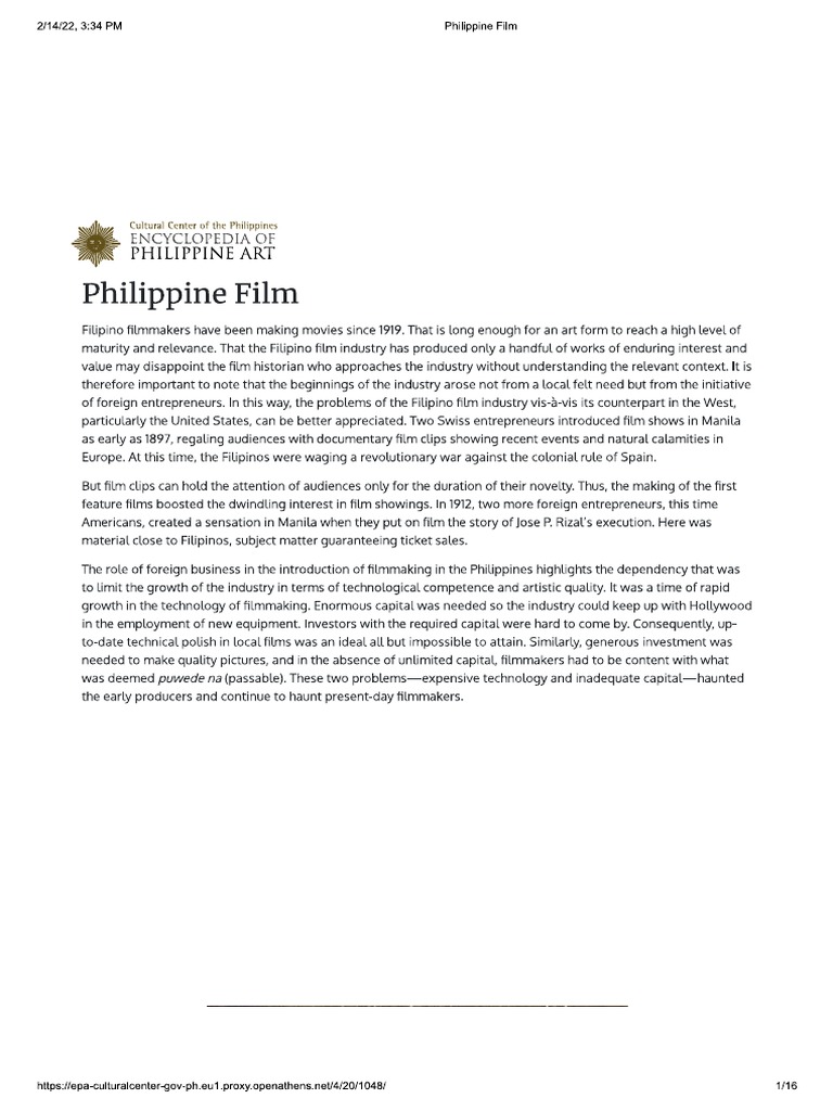 Lumbera - Del Mundo (1994 - 2018) Philippine Film in CCP Encyclopedia ...