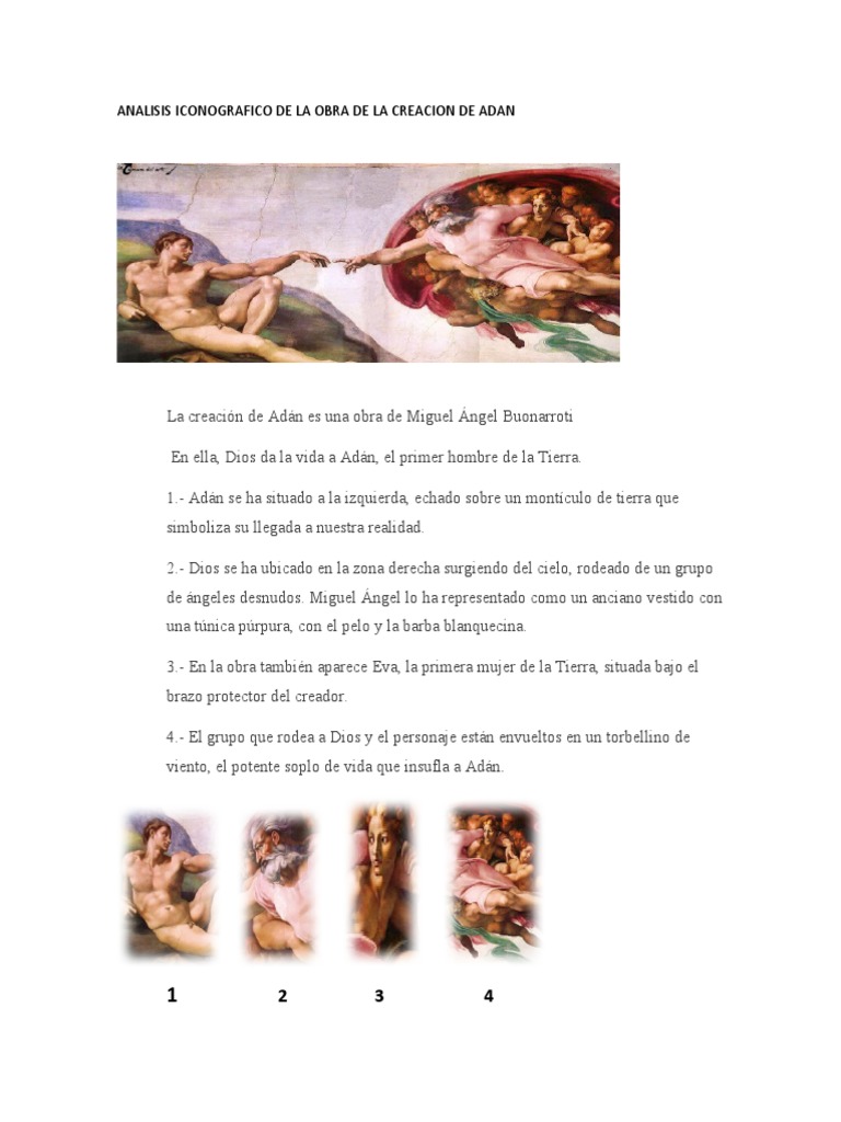 2 Analisis Iconografico de La Obra de La Creacion de Adan | PDF | Arte ...