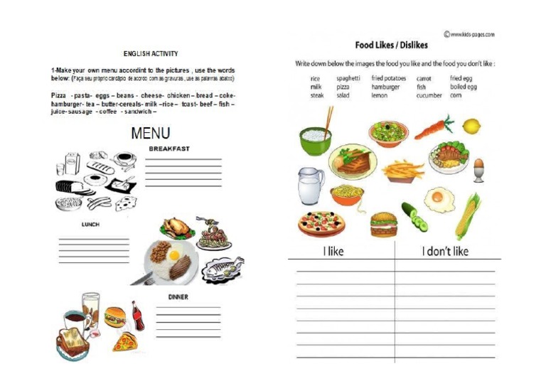 Comidas Em Inglês 2 Pdf