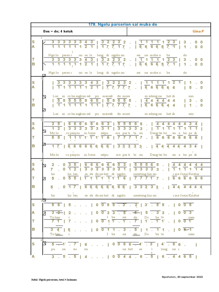 Ngolu Parsorion Sai Muba Do | PDF